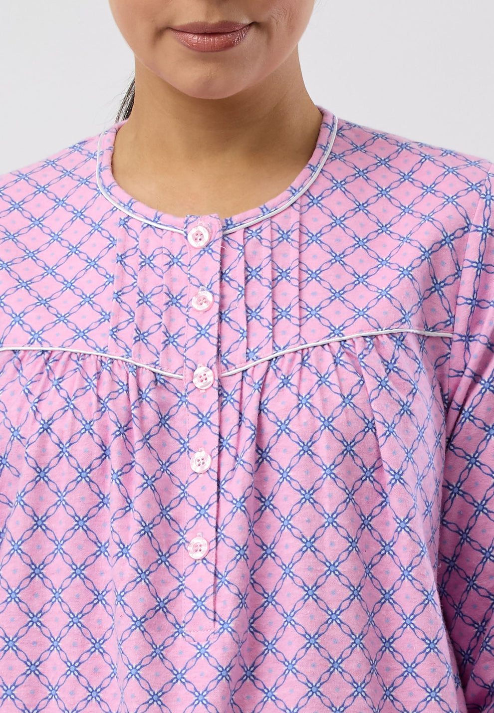 LATTICE NIGHTIE PINK - SK611L5 – The Sleep Club