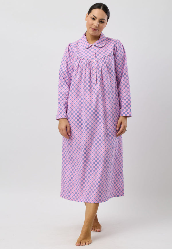 LATTICE COLLAR NIGHTIE PINK - SK612L5 – The Sleep Club